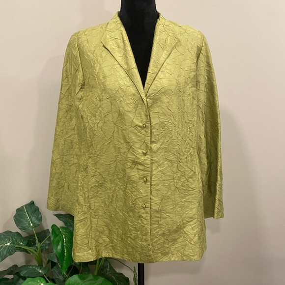 Eileen Fisher | Jackets & Coats | Eileen Fisher Chartreuse Green ...